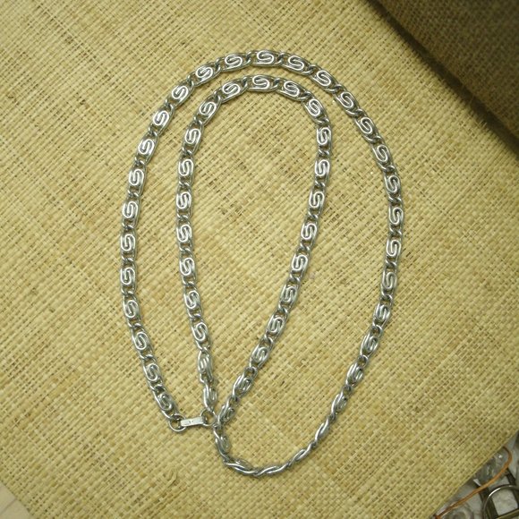 Vintage | Jewelry | Vintage Aluminum Wrapped Link Unisex Chain Necklace ...